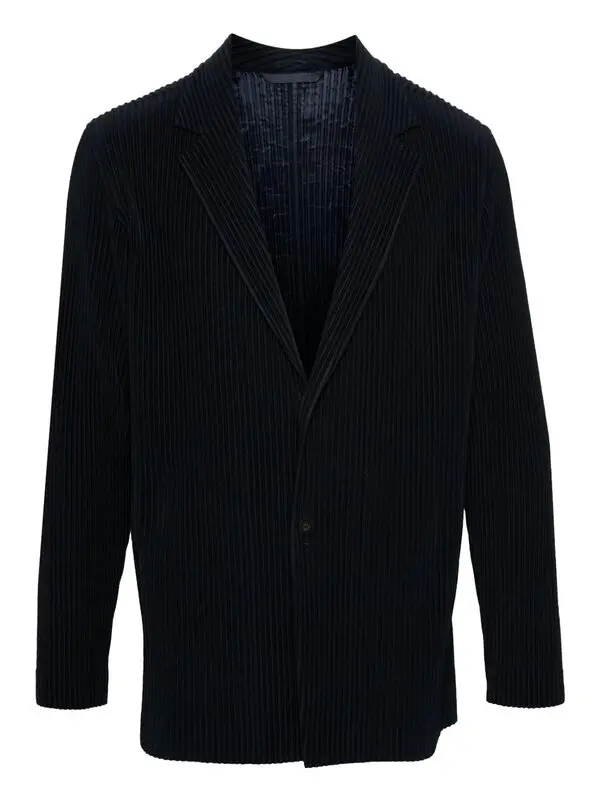 Issey Miyake Single-breasted Plissé Blazer - Blue