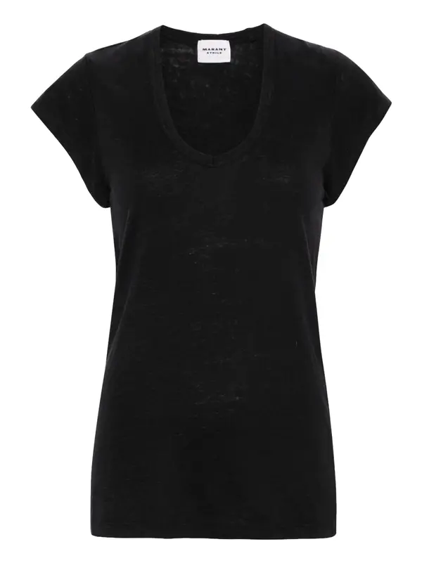 MARANT ETOILE Zankou Linen T-shirt - Black