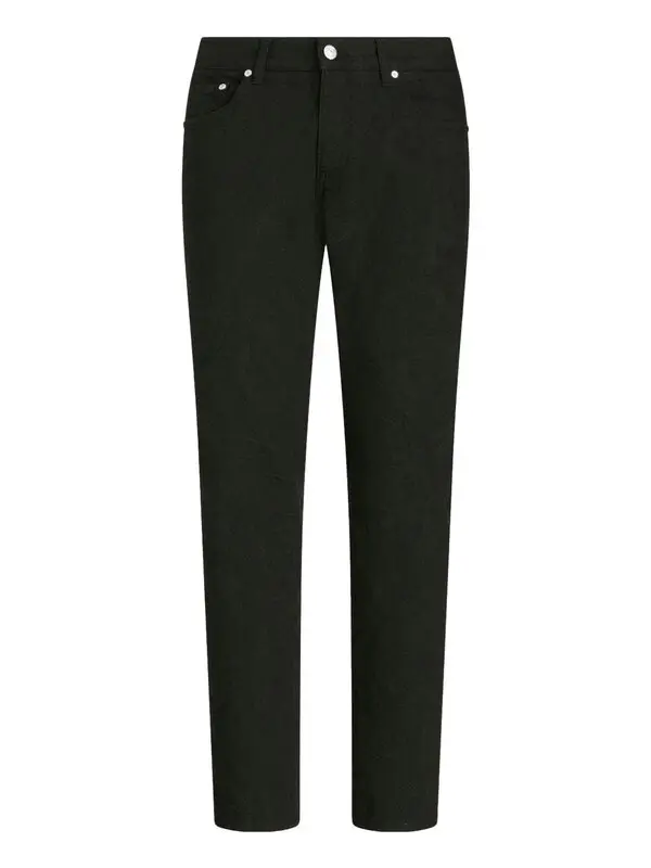 Etro Patterned Jacquard Slim-cut Jeans - Black