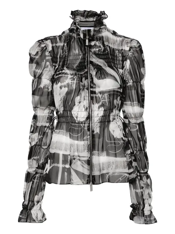 Off-White Xray Silk Blouse - Black