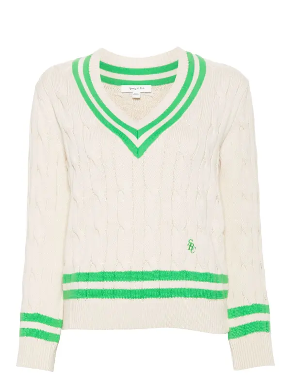 SPORTY & RICH Cable-knit Jumper - White
