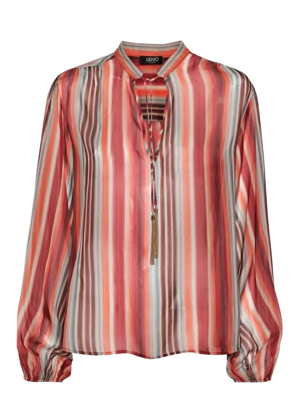 Liu Jo Tassel-detail Striped Blouse - Red