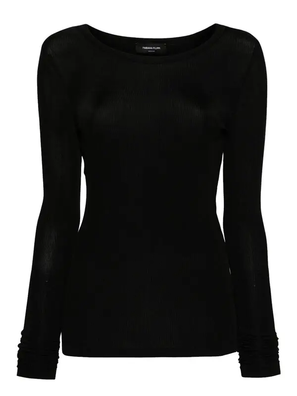 Fabiana Filippi Fine-ribbed Top - Black