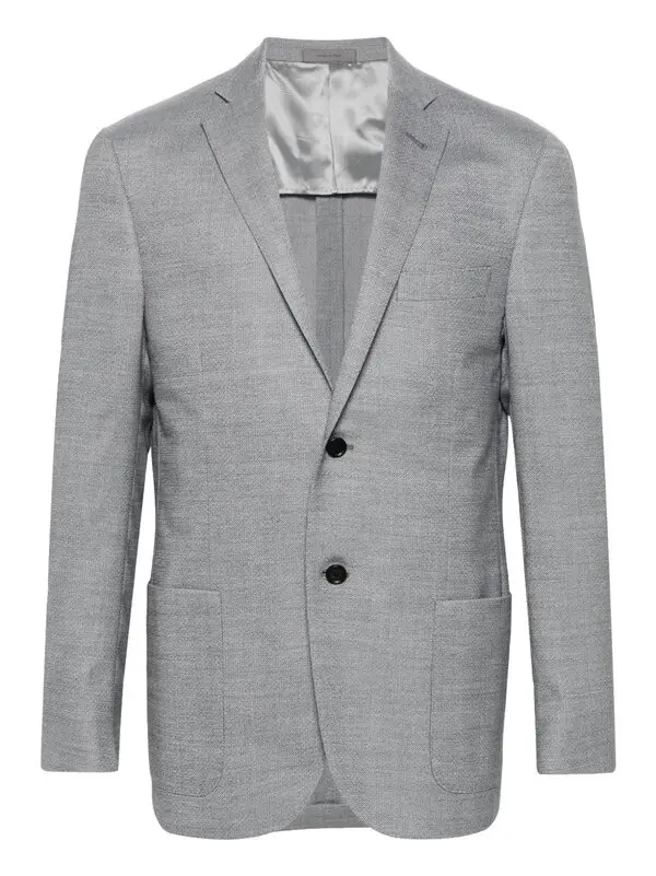 Corneliani Single-breasted Wool-blend Blazer - Grey