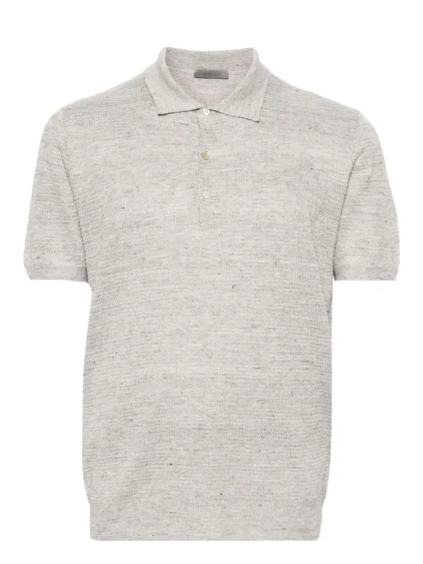 Corneliani Speckle-knit Polo Shirt - Grey