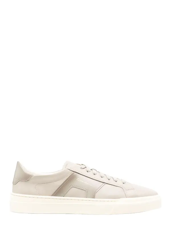 Santoni Panelled Leather Sneakers - Grey