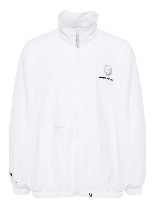 AAPE BY *A BATHING APE Logo-appliqué Zip-up Jacket - White
