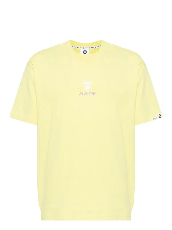 AAPE BY *A BATHING APE Logo-print Cotton T-shirt - Yellow