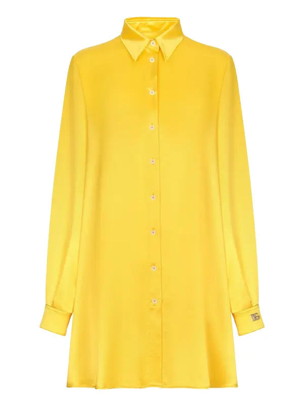 Dolce & Gabbana Silk Satin Shirt - Yellow