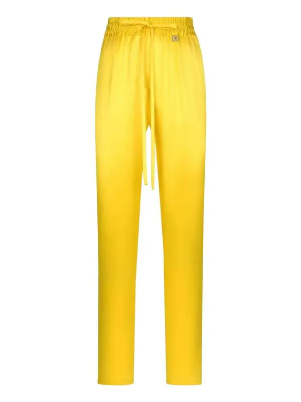 Dolce & Gabbana Straight-leg Silk Trousers - Yellow
