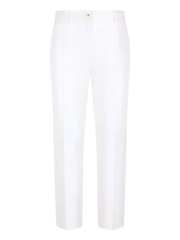 Dolce & Gabbana Silk Tailored Trousers - White