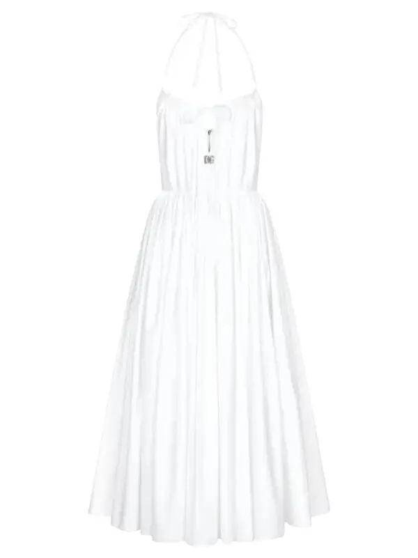 Dolce & Gabbana Cotton Halterneck Dress - White