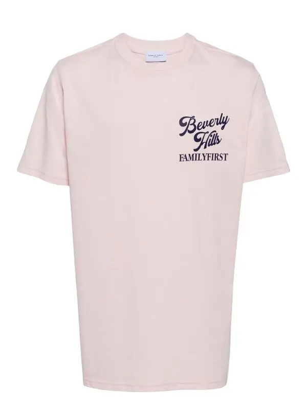 FAMILY FIRST Logo-print Cotton T-shirt - Pink