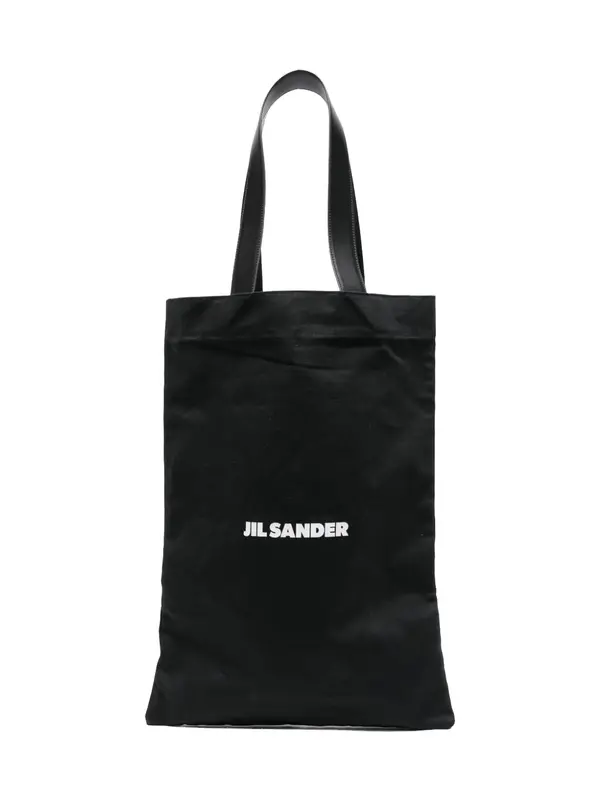 JIL SANDER Large Flat Shopper Tote Bag - Black