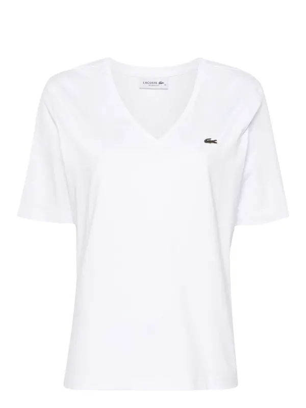 Lacoste Logo-embroidered Cotton T-shirt - White