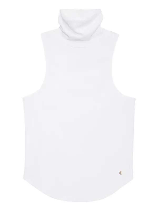 ANINE BING Jennie Roll-neck Tank - White