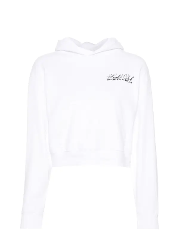 SPORTY & RICH Logo-print Hoodie - White