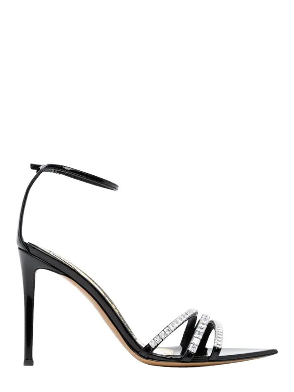 Alexandre Vauthier Crystal-embellished Leather Sandals - Black