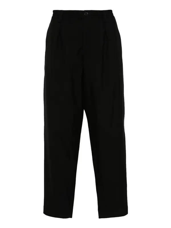Marni Cropped Wool Tapered Trousers - Black