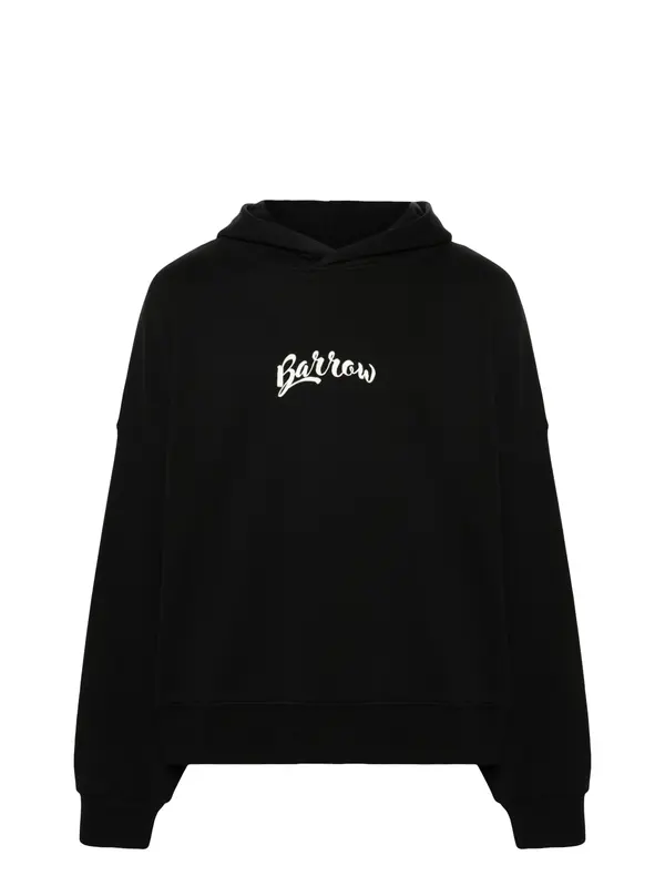 BARROW Logo-print Cotton Hoodie - Black