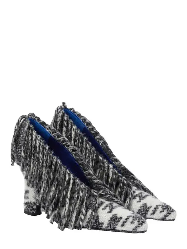 Burberry Sweep 100 Fringed Wool Pumps - Multicoloured