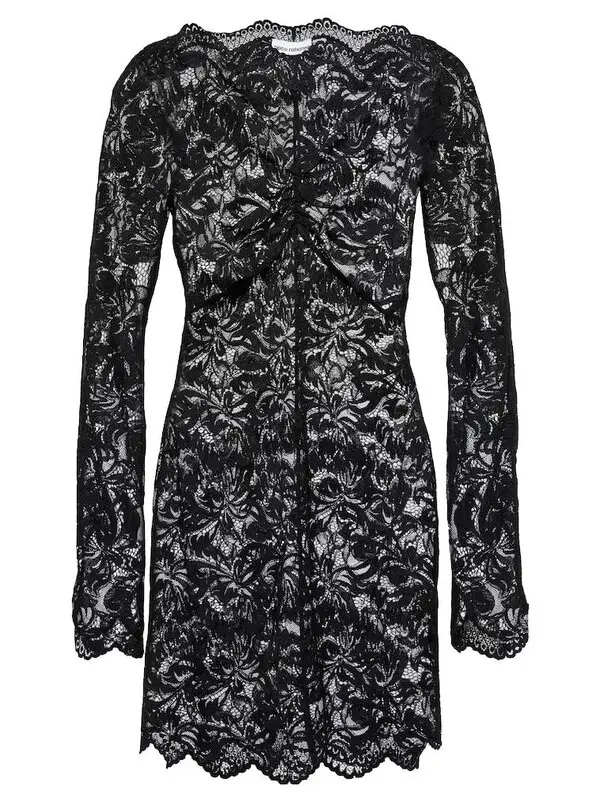Rabanne Off-the-shoulder Lace Mini Dress - Black