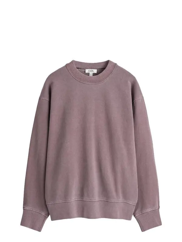 Cos Relaxed Washed-cotton Sweatshirt - Red
