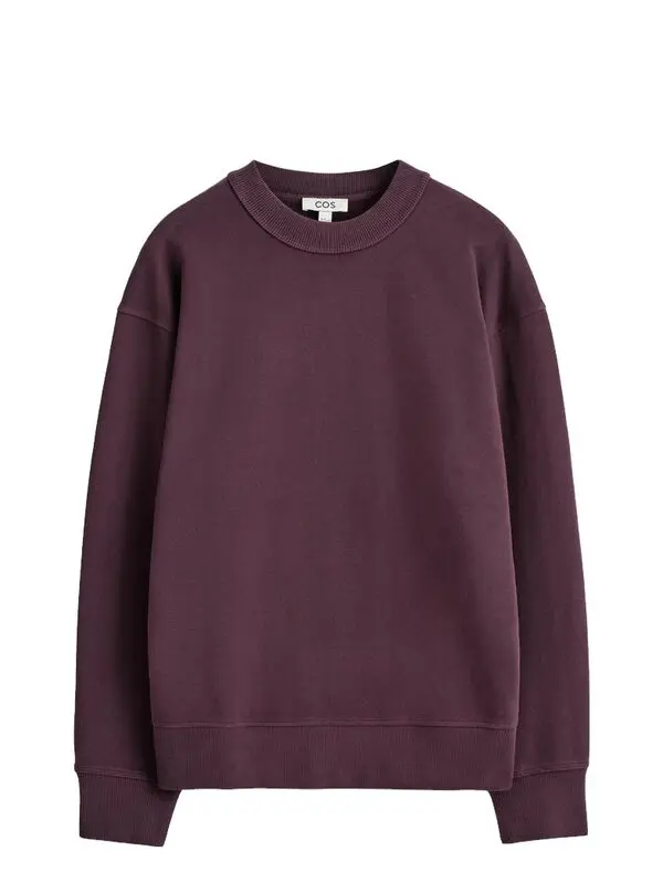 Cos Relaxed Cotton Sweatshirt - Red