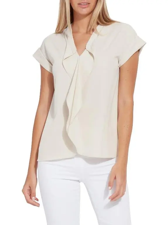 Lyssé Aurelia Ruffle Top - Oat