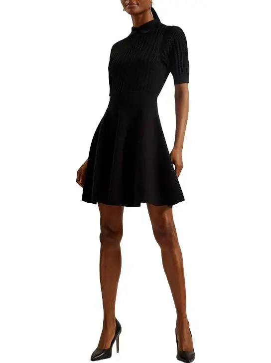 Ted Baker London Mia Knit Skater Dress - Black