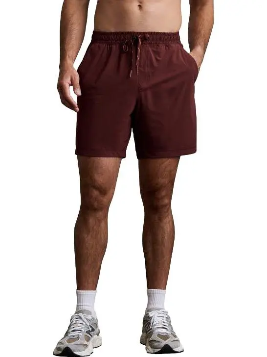 RHONE Pursuit 7-inch Unlined Training Shorts - Cherry Bark