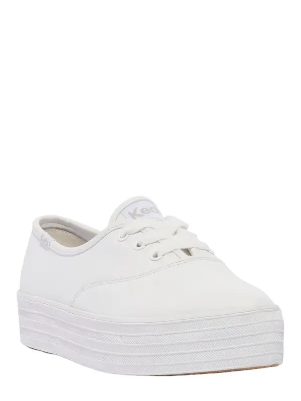KEDS® Point Leather Sneaker - White Leather