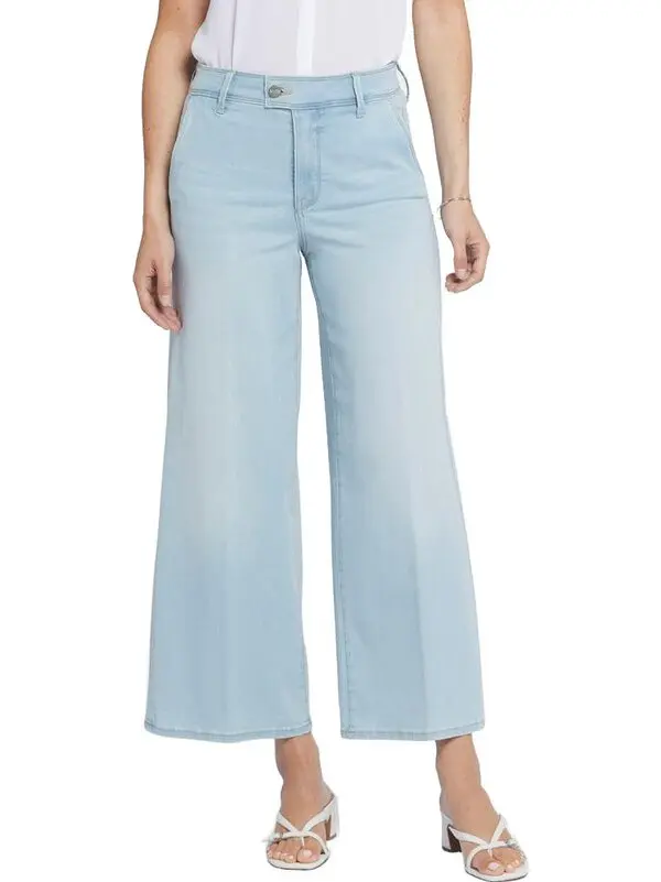 NYDJ Mona High-waist Crop Wide-leg Jeans - Oceanfront