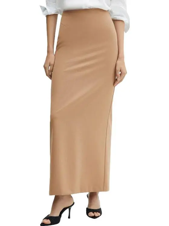 Mango Maxi Pencil Skirt - Beige