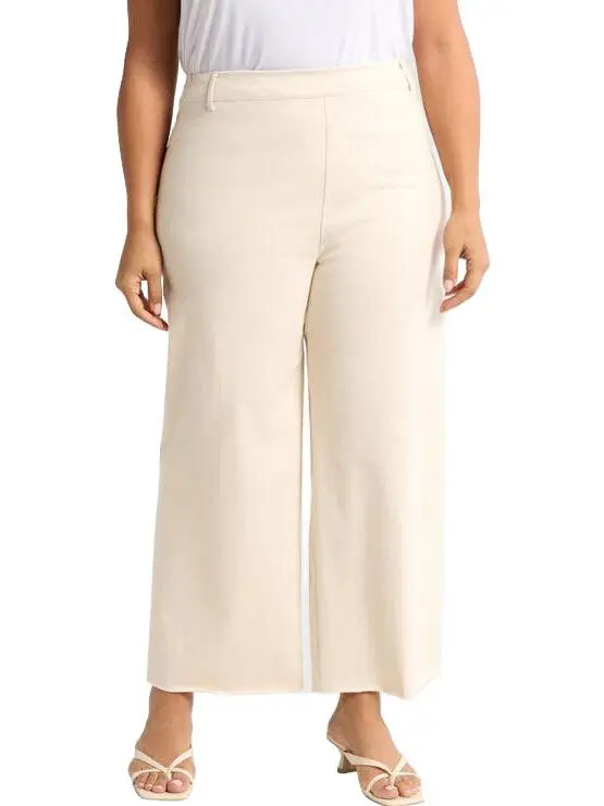 Lyssé Essentials Erin High-waist Wide-leg Pants - Oat