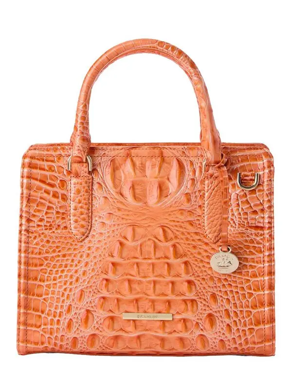 Brahmin Cami Croc Embossed Satchel - Solar Orange