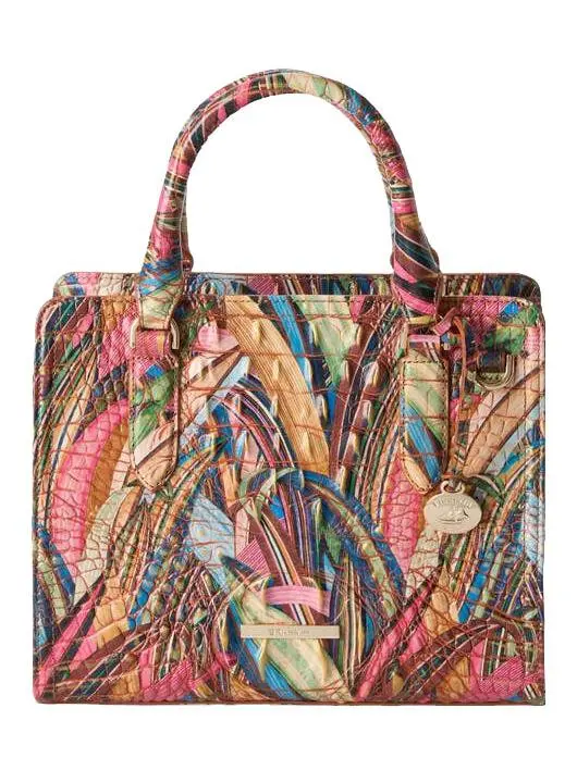 Brahmin Cami Croc Embossed Satchel - Sunleaf