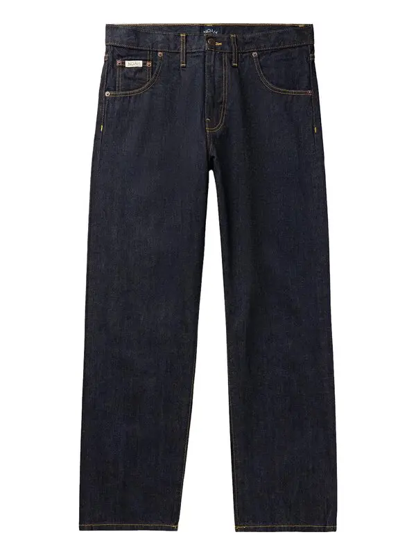 NOAH Straight-leg Pleated Jeans - Blue