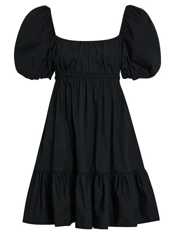 Derek Lam 10 Crosby Ada Ruffled Cotton-poplin Mini Dress - Black