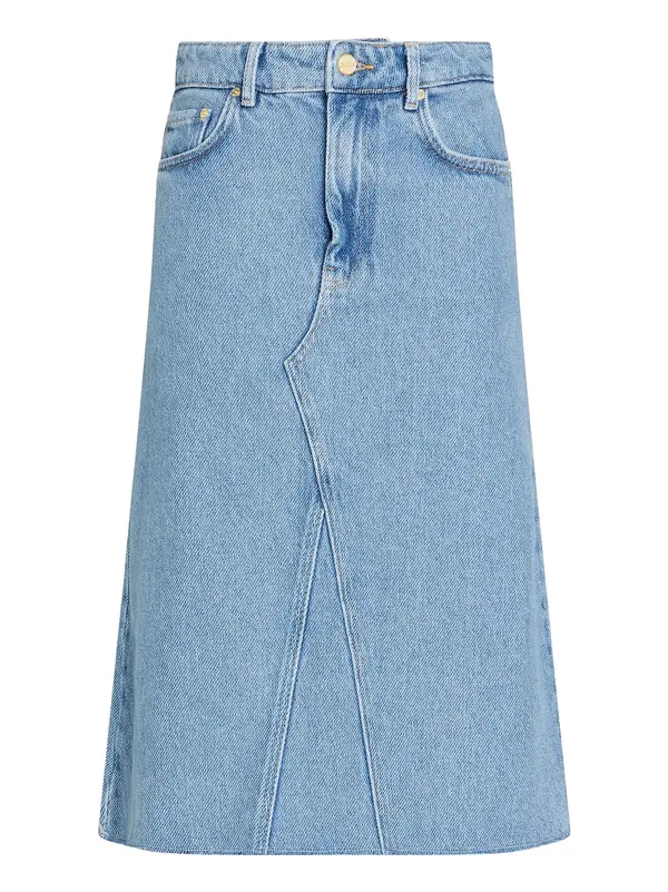 GANNI Frayed Denim Skirt - Light Denim