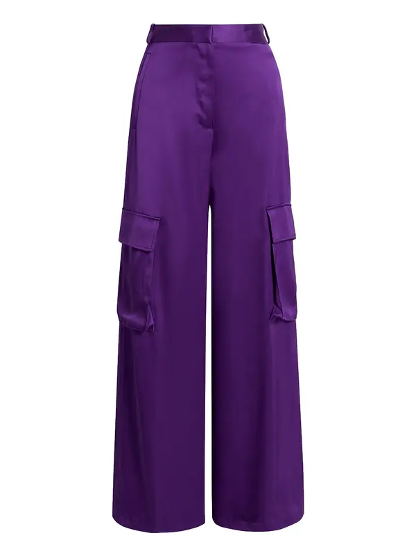 Versace Satin-twill Cargo Pants - Purple