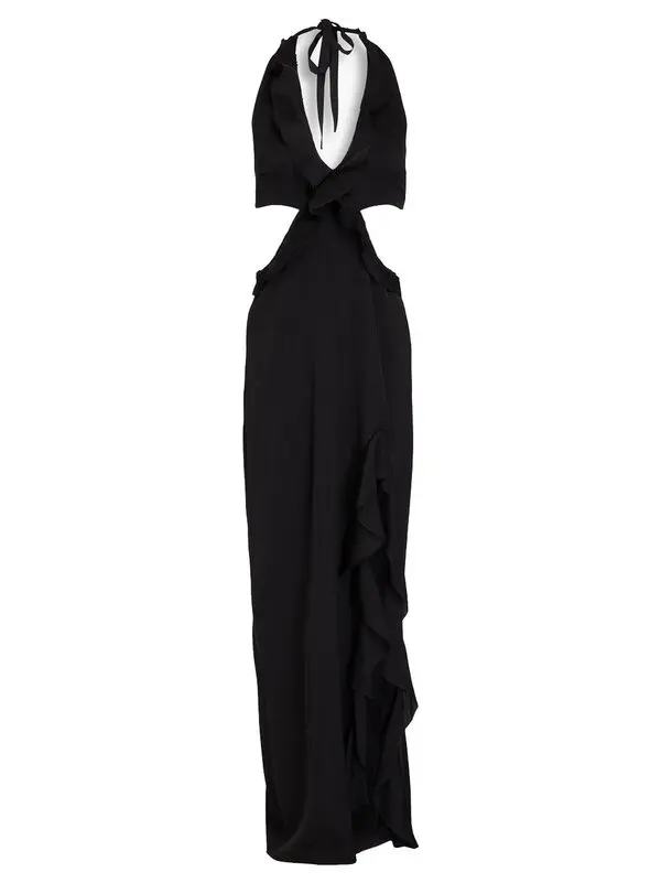 NICHOLAS Cutout Halterneck Maxi Dress - Black