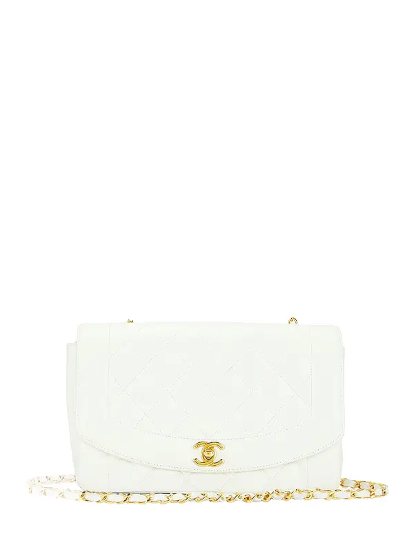 Chanel Caviar Diana Flap Bag - White