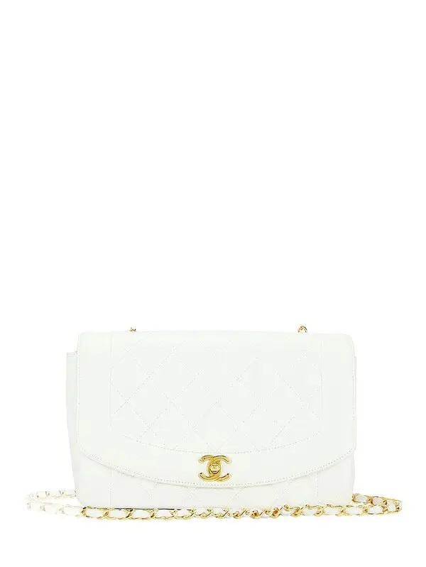 Chanel Caviar Diana Flap Bag - White