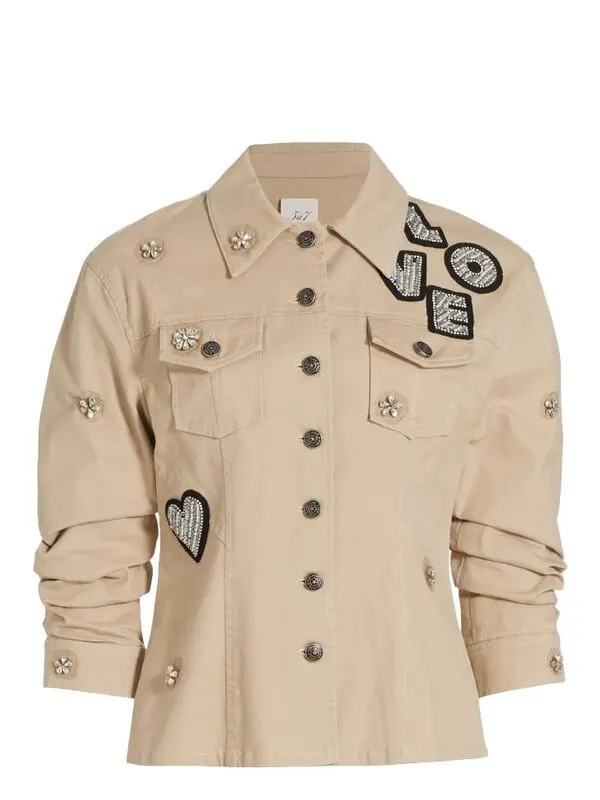Cinq À Sept Canyon Crystal-embellished Jacket - Khaki