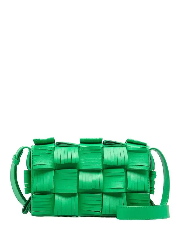 Bottega Veneta Cassette Fringed Leather Bag - Green