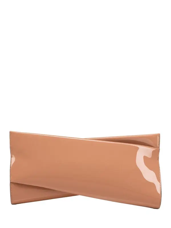 CHRISTIAN LOUBOUTIN Loubitwist Patent Leather Clutch - Neutral