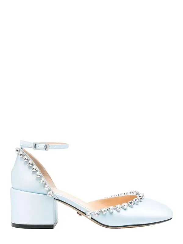 Mach & Mach Audrey Satin Pumps - Clear Blue