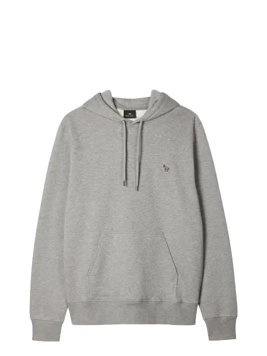 Paul Smith Cotton Zebra Logo Hoodie - Grey