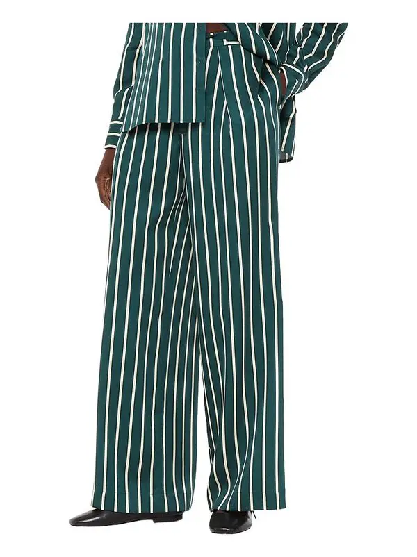 Whistles Alex Striped Trousers - Green/mulit